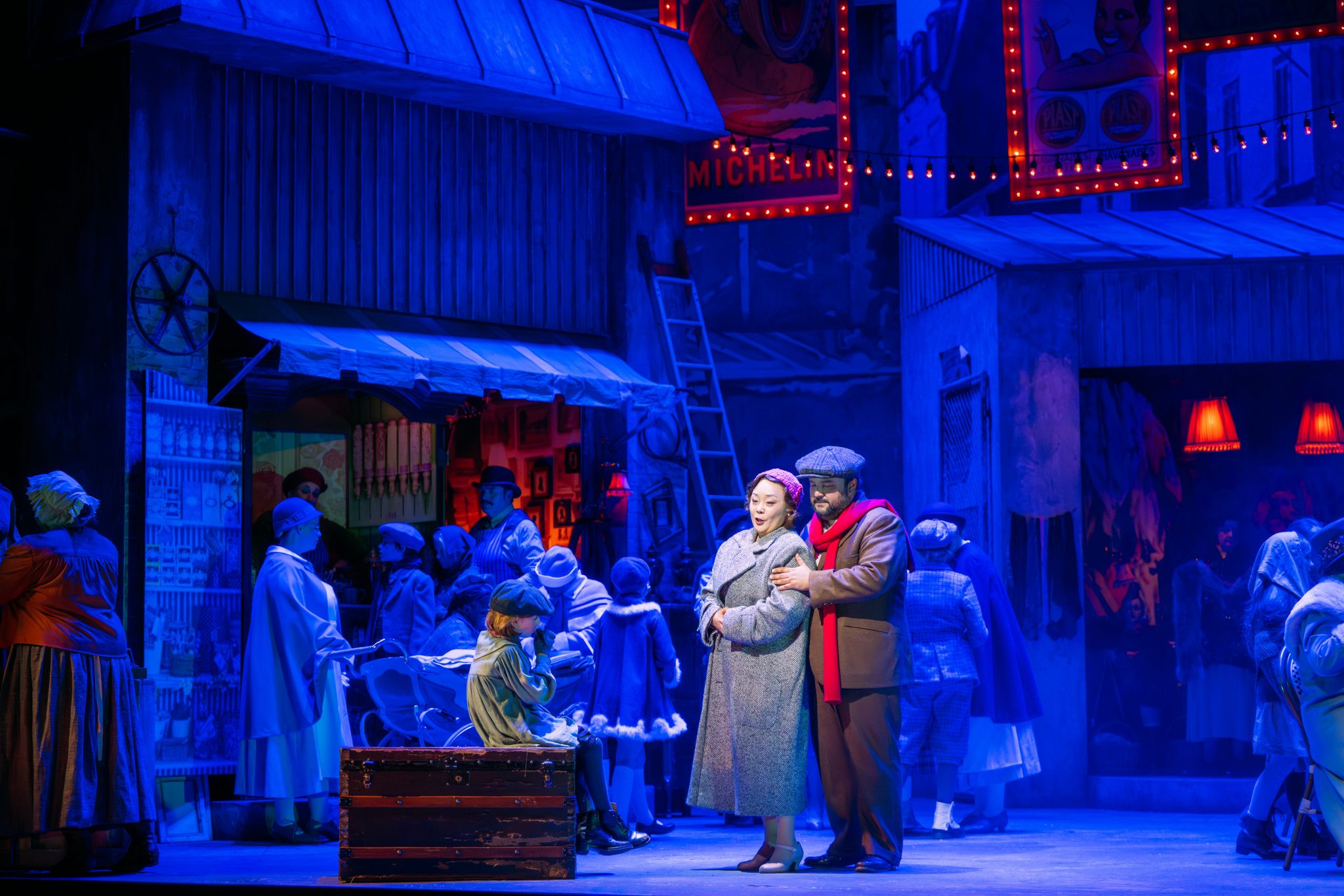 Hye-Youn Lee as Mimi and Mario Chang as Rodolfo in La bohème. Image ...